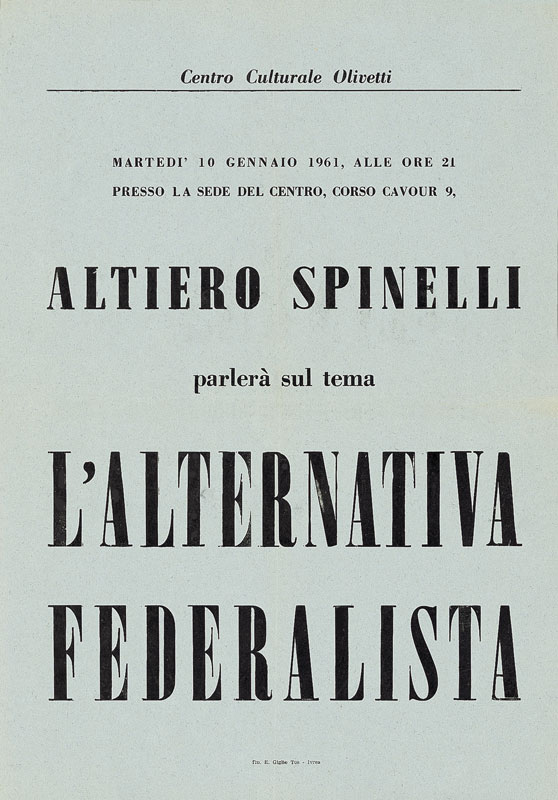 Storiaolivetti - Conferenza di Altiero Spinelli a Ivrea